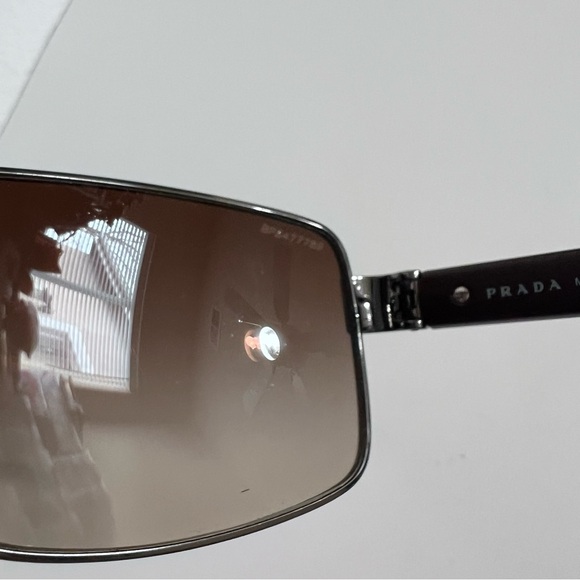Prada | Accessories | Prada Sps 54i Sunglasses Gunmetal Rims Rubber ...